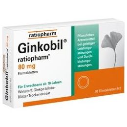 Ginkobil ratiopharm 80mg mit Ginkgo biloba