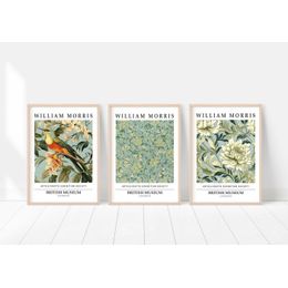 homestyle-accessoires Poster Bilder Wandbilder Kunstdrucke WILLIAM MORRIS 3er Set Prints