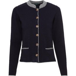 Luis Steindl Strickjacke mit Kellerfalte Navy/Grau (Gr&ouml;&szlig;e: 34)
