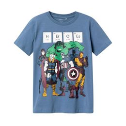 name it - T-Shirt NKMNIKLAS MARVEL HEROES in bijou blue, Gr.134/140