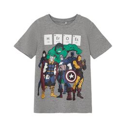 name it - T-Shirt NKMNIKLAS MARVEL HEROES in grey melange, Gr.116