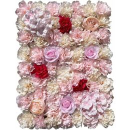20pcs künstliche Blumenwände romantische Blumen Hintergrund für Hochzeit Partys Rose Wand (60cm x 40cm x 20pcs)
