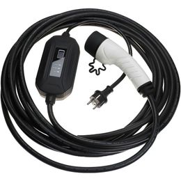 Ladekabel Typ 2 zu Typ f cee 7/7 kompatibel mit Mitsubishi Eclipse Plug In Hybrid Elektroauto, 1-phasig, 16 a, 3,5 kW, 10 m - vhbw