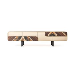 JVmoebel Lowboard Beige RTV Lowboard Sideboard Holz Wohnzimmer Wohnwand Möbel (1 St.