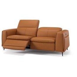 Sofanella Ledercouch BELLUNO mit SITZHEIZUNG Sofa - Orange