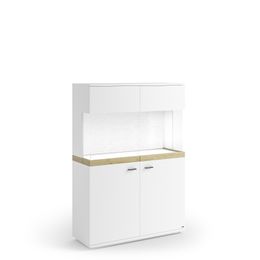 Musterring Set One Lancaster TYP 07 Highboard zerlegt Weiss/Eiche Artisan