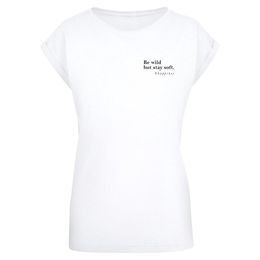 Merchcode T-Shirt 'Happines' Damen Gr&ouml;&szlig;e 4XL schwarz / wei&szlig;