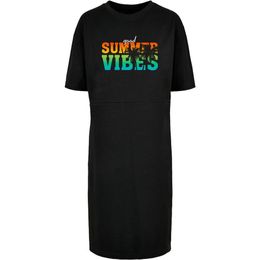 Merchcode Kleid 'Good Summer Vibes' Damen Größe 34 blau / grün / orange / schwarz Winterkleid