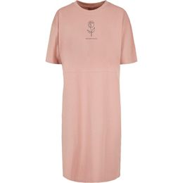 Merchcode Kleid 'Spring - Tulip Flower' Damen Größe 44 altrosa / schwarz Winterkleid