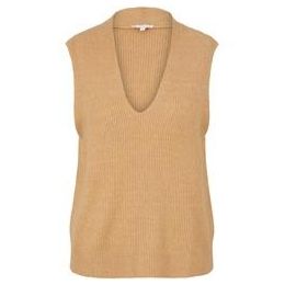 Tom Tailor Damen Pullunder mit V-Ausschnitt, braun, Gr. XL