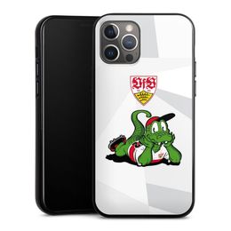 DeinDesign iPhone 12 Pro Handy Silikon H&uuml;lle Case schwarz Handyh&uuml;lle Official Licensed Product Mascot Vfb Stuttgart
