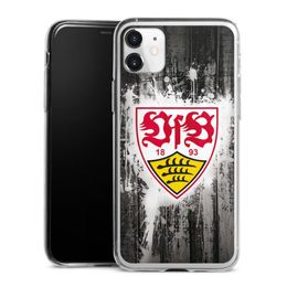 DeinDesign iPhone 11 Handy Slim Case Silikon Handyh&uuml;lle transparent H&uuml;lle extra d&uuml;nn Official Licensed Product Bundesliga Vfb Stuttgart Silikon Slim Case