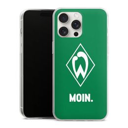 DeinDesign iPhone 15 Pro Max Handy Silikon H&uuml;lle Case transparent Handyh&uuml;lle Moin Official Licensed Product Sv Werder Bremen Silikon Case