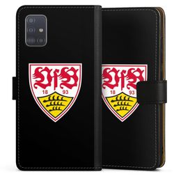 DeinDesign Galaxy A51 Handy Klapph&uuml;lle Handyh&uuml;lle aus Kunst Leder schwarz Flip Case Vfb Stuttgart Coat Of Arms Official Licensed Product Sideflip mit Lasche
