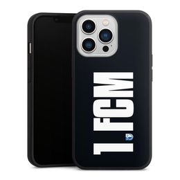 DeinDesign iPhone 13 Pro Handy Premium Silikon H&uuml;lle Handyh&uuml;lle schwarz Case 1. Fcm 1. Fc Magdeburg Official Licensed Product Silikon Premium Case
