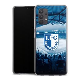 DeinDesign Galaxy A32 4G Handy Silikon H&uuml;lle Case transparent Handyh&uuml;lle Stadium 1. Fcm 1. Fc Magdeburg Silikon Case
