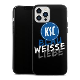 DeinDesign iPhone 13 Pro Max Handy Silikon H&uuml;lle Case schwarz Handyh&uuml;lle Ksc Karlsruher Sc Official Licensed Product