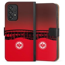 DeinDesign Galaxy A33 5G Handy Klapph&uuml;lle Handyh&uuml;lle aus Kunst Leder schwarz Flip Case Eintracht Frankfurt Stadium Official Licensed Product Sideflip mit langer 