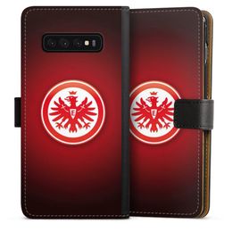 DeinDesign Galaxy S10 Plus Handy Klapph&uuml;lle Handyh&uuml;lle aus Kunst Leder schwarz Flip Case Official Licensed Product Coat Of Arms Eintracht Frankfurt Sideflip mit 