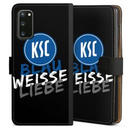 DeinDesign Galaxy S20 Handy Klapph&uuml;lle Handyh&uuml;lle aus Kunst Leder schwarz Flip Case Ksc Official Licensed Product Karlsruher Sc Sideflip mit Lasche