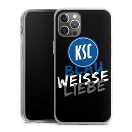 DeinDesign iPhone 12 Pro Max Handy Silikon H&uuml;lle Case transparent Handyh&uuml;lle Ksc Official Licensed Product Karlsruher Sc Silikon Case