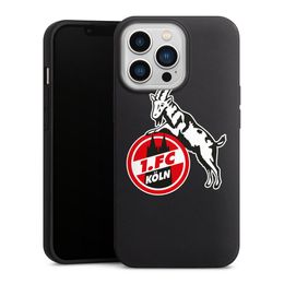 DeinDesign iPhone 13 Pro Handy Premium Silikon H&uuml;lle Handyh&uuml;lle schwarz Case Transparent Logo 1. Fc K&ouml;ln Silikon Premium Case
