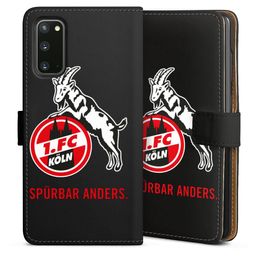 DeinDesign Galaxy S20 Handy Klapph&uuml;lle Handyh&uuml;lle aus Kunst Leder schwarz Flip Case Official Licensed Product Transparent 1. Fc K&ouml;ln Sideflip mit Lasche