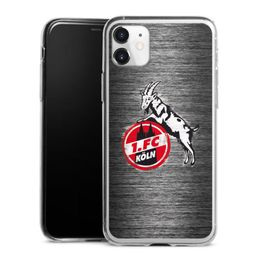DeinDesign iPhone 11 Handy Slim Case Silikon Handyh&uuml;lle transparent H&uuml;lle extra d&uuml;nn Official Licensed Product 1. Fc K&ouml;ln Metallic Look Silikon Slim Case