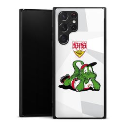 DeinDesign Galaxy S22 Ultra Handy Silikon H&uuml;lle Case schwarz Handyh&uuml;lle Vfb Stuttgart Mascot Official Licensed Product