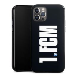 DeinDesign iPhone 12 Pro Handy Silikon H&uuml;lle Case schwarz Handyh&uuml;lle Official Licensed Product 1. Fc Magdeburg 1. Fcm