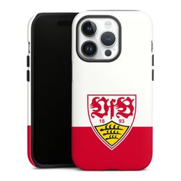 DeinDesign iPhone 14 Pro Handy Panzer Handyh&uuml;lle robuste Outdoor H&uuml;lle Schutzh&uuml;lle matt Vfb Stuttgart Logo Official Licensed Product Tough Case