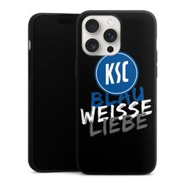 DeinDesign iPhone 15 Pro Max Handy Premium Silikon H&uuml;lle Handyh&uuml;lle schwarz Case Ksc Karlsruher Sc Official Licensed Product Silikon Premium Case