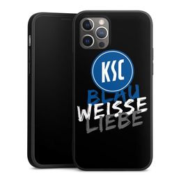 DeinDesign iPhone 12 Pro Handy Premium Silikon H&uuml;lle Handyh&uuml;lle schwarz Case Ksc Karlsruher Sc Official Licensed Product Silikon Premium Case