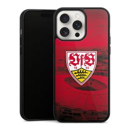 DeinDesign iPhone 15 Pro Max Handy Gallery Case Handyh&uuml;lle 9H Geh&auml;rtetes Glas R&uuml;ckseite H&uuml;lle Vfb Stuttgart Official Licensed Product Stadium Gallery Case