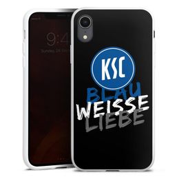 DeinDesign iPhone Xr Handy Silikon H&uuml;lle Case wei&szlig; Handyh&uuml;lle Ksc Karlsruher Sc Official Licensed Product Silikon Case