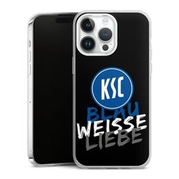 DeinDesign iPhone 14 Pro Max Handy Silikon H&uuml;lle Case transparent Handyh&uuml;lle Ksc Karlsruher Sc Official Licensed Product Silikon Case