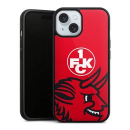 DeinDesign iPhone 15 Handy Gallery Case Handyh&uuml;lle 9H Geh&auml;rtetes Glas R&uuml;ckseite H&uuml;lle Devil 1. Fc Kaiserslautern 1. Fck Gallery Case