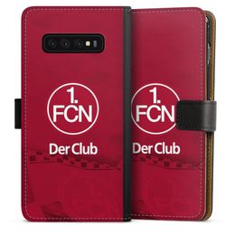 DeinDesign Galaxy S10 Plus Handy Klapph&uuml;lle Handyh&uuml;lle aus Kunst Leder schwarz Flip Case Official Licensed Product 1. Fc N&uuml;rnberg Bundesliga Sideflip mit Lasche