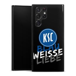 DeinDesign Galaxy S22 Ultra Handy Silikon H&uuml;lle Case schwarz Handyh&uuml;lle Ksc Karlsruher Sc Official Licensed Product
