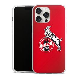 DeinDesign iPhone 15 Pro Max Handy Silikon H&uuml;lle Case wei&szlig; Handyh&uuml;lle 1. Fc K&ouml;ln Effzeh Official Licensed Product Silikon Case