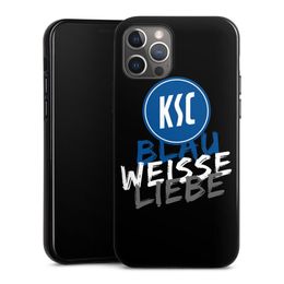 DeinDesign iPhone 12 Pro Handy Silikon H&uuml;lle Case schwarz Handyh&uuml;lle Ksc Official Licensed Product Karlsruher Sc