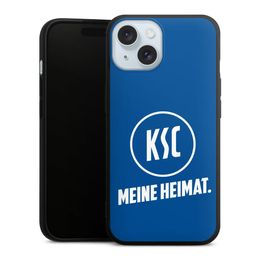 DeinDesign iPhone 15 Handy Premium Silikon H&uuml;lle Handyh&uuml;lle schwarz Case Karlsruher Sc Statement Ksc Silikon Premium Case