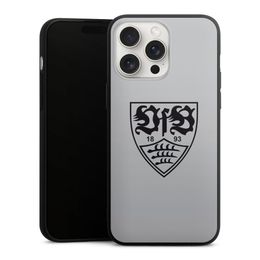 DeinDesign iPhone 15 Pro Max Handy Premium Silikon H&uuml;lle Handyh&uuml;lle schwarz Case Logo Official Licensed Product Vfb Stuttgart Silikon Premium Case