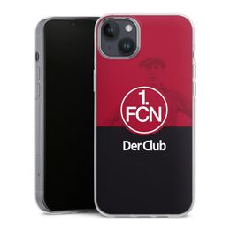 DeinDesign iPhone 14 Plus Handy Silikon H&uuml;lle Case transparent Handyh&uuml;lle Official Licensed Product Der Club 1. Fc N&uuml;rnberg Silikon Case