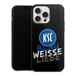 DeinDesign iPhone 15 Pro Max Handy Gallery Case Handyh&uuml;lle 9H Geh&auml;rtetes Glas R&uuml;ckseite H&uuml;lle Ksc Karlsruher Sc Official Licensed Product Gallery Case