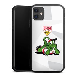 DeinDesign iPhone 11 Handy Premium Silikon H&uuml;lle Handyh&uuml;lle schwarz Case Vfb Stuttgart Mascot Official Licensed Product Silikon Premium Case