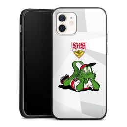 DeinDesign iPhone 12 Handy Premium Silikon H&uuml;lle Handyh&uuml;lle schwarz Case Vfb Stuttgart Mascot Official Licensed Product Silikon Premium Case