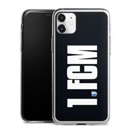 DeinDesign iPhone 11 Handy Slim Case Silikon Handyh&uuml;lle transparent H&uuml;lle extra d&uuml;nn Official Licensed Product 1. Fc Magdeburg 1. Fcm Silikon Slim Case