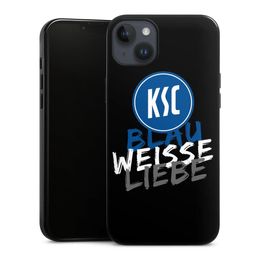 DeinDesign iPhone 14 Plus Handy Silikon H&uuml;lle Case schwarz Handyh&uuml;lle Ksc Karlsruher Sc Official Licensed Product