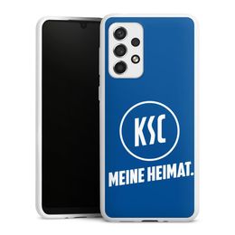 DeinDesign Galaxy A33 5G Handy Silikon H&uuml;lle Case wei&szlig; Handyh&uuml;lle Ksc Karlsruher Sc Statement Silikon Case